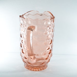 Fostoria Glass AMERICAN Cubist Pink Depression Glass Pitcher Ice Lips ...