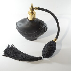 Black Perfume Atomizer Bottle Jar Draped Flacon Refillable Empty Sprayer Black Bulb Tassel ...