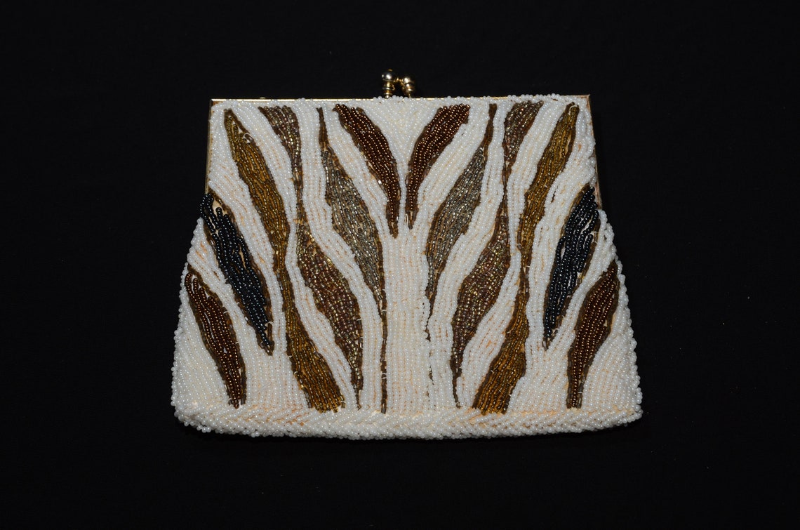Vintage Purse Gorgeous Zebra Print Beaded Handbag Canada - Etsy