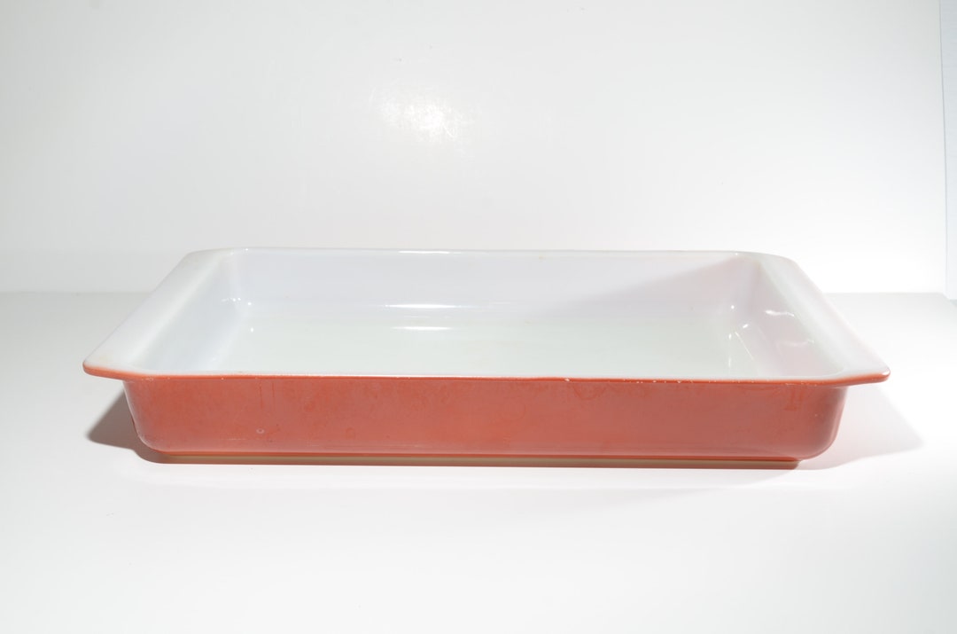 PYREX Burnt Orange Lasagna Pan 933 Baking Dish Mid Century Handles ...