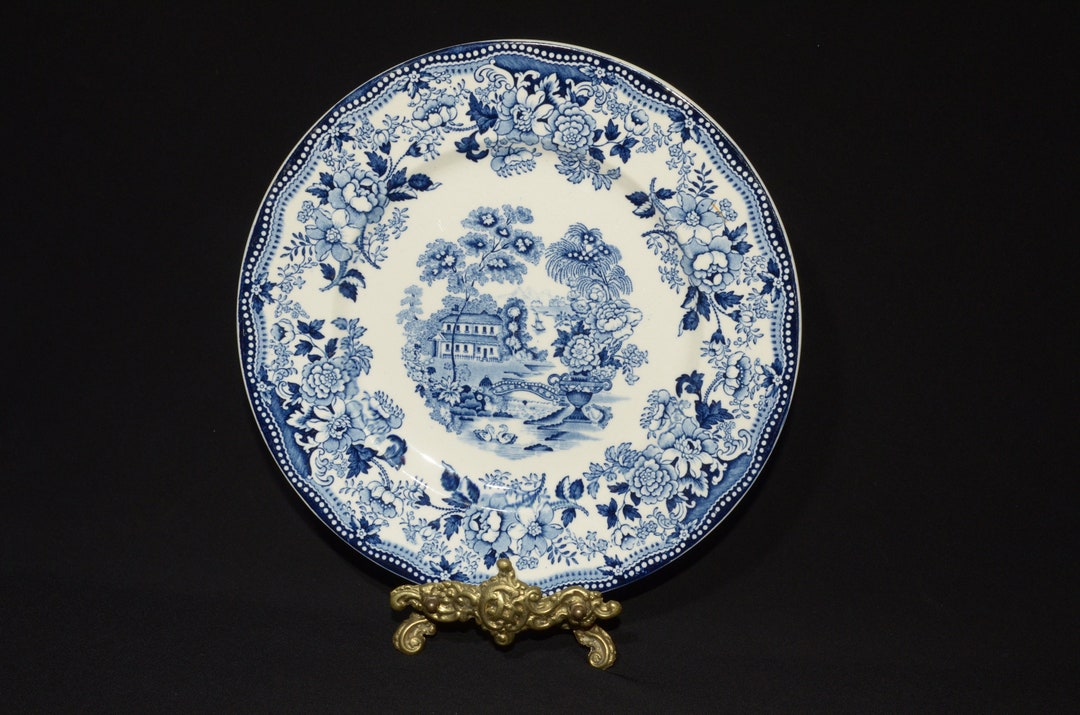 Tonquin Royal Staffordshire Dinner Plate England Blue Transferware by ...