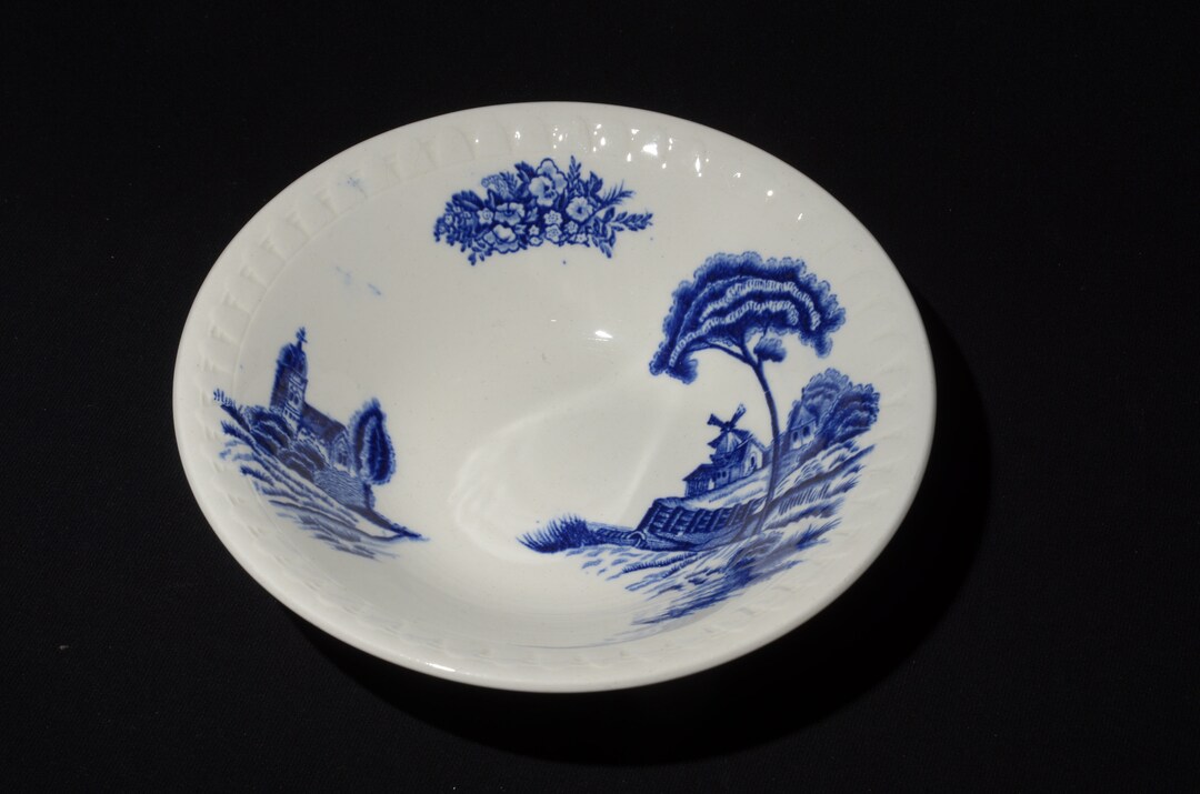 Vintage Barratt's 6 3/4" Bowl Bone China Made in England Blue ...