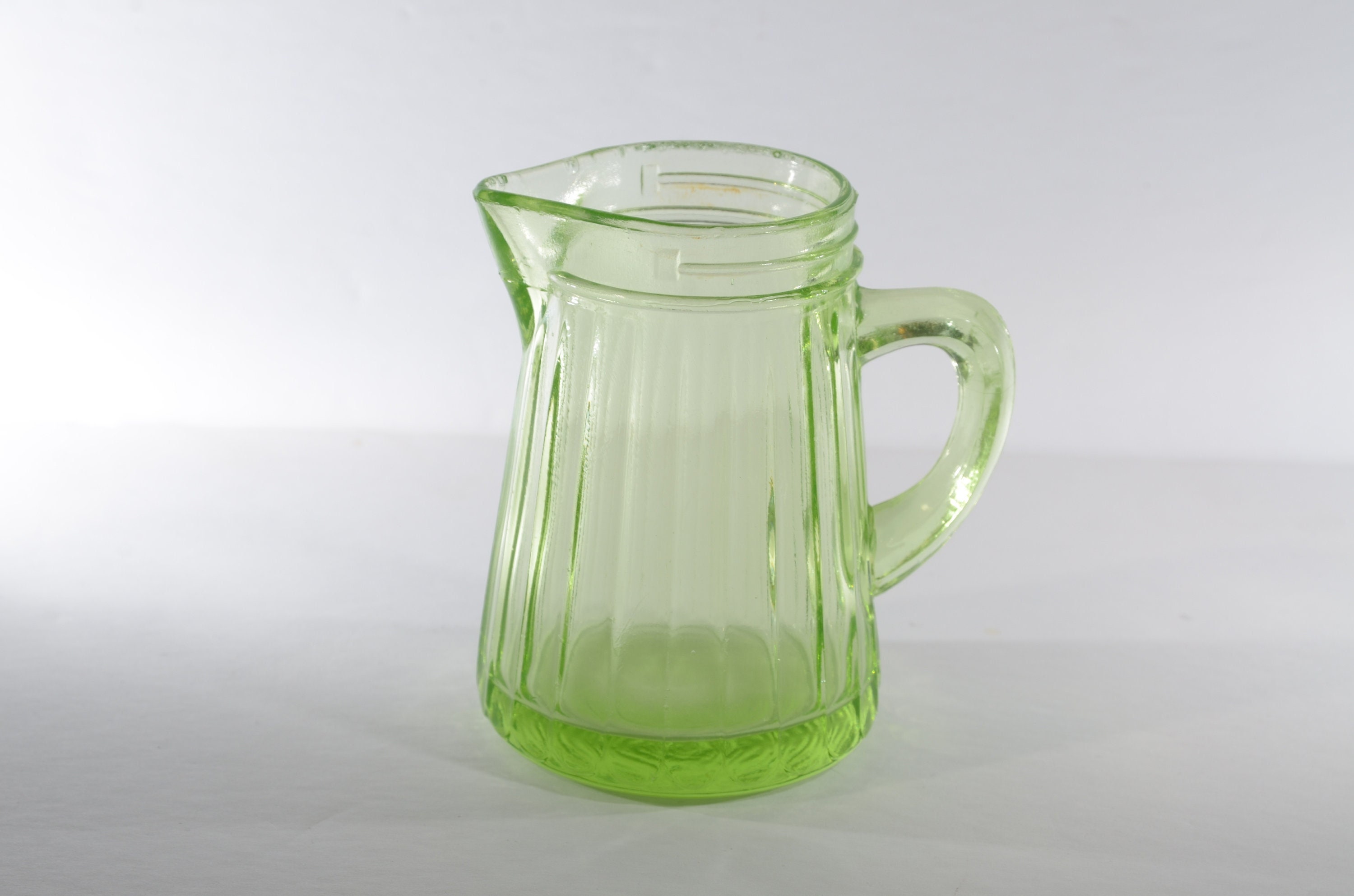 Anchor Hocking Green Depression Glass Ribbed Syrup Milk | Etsy