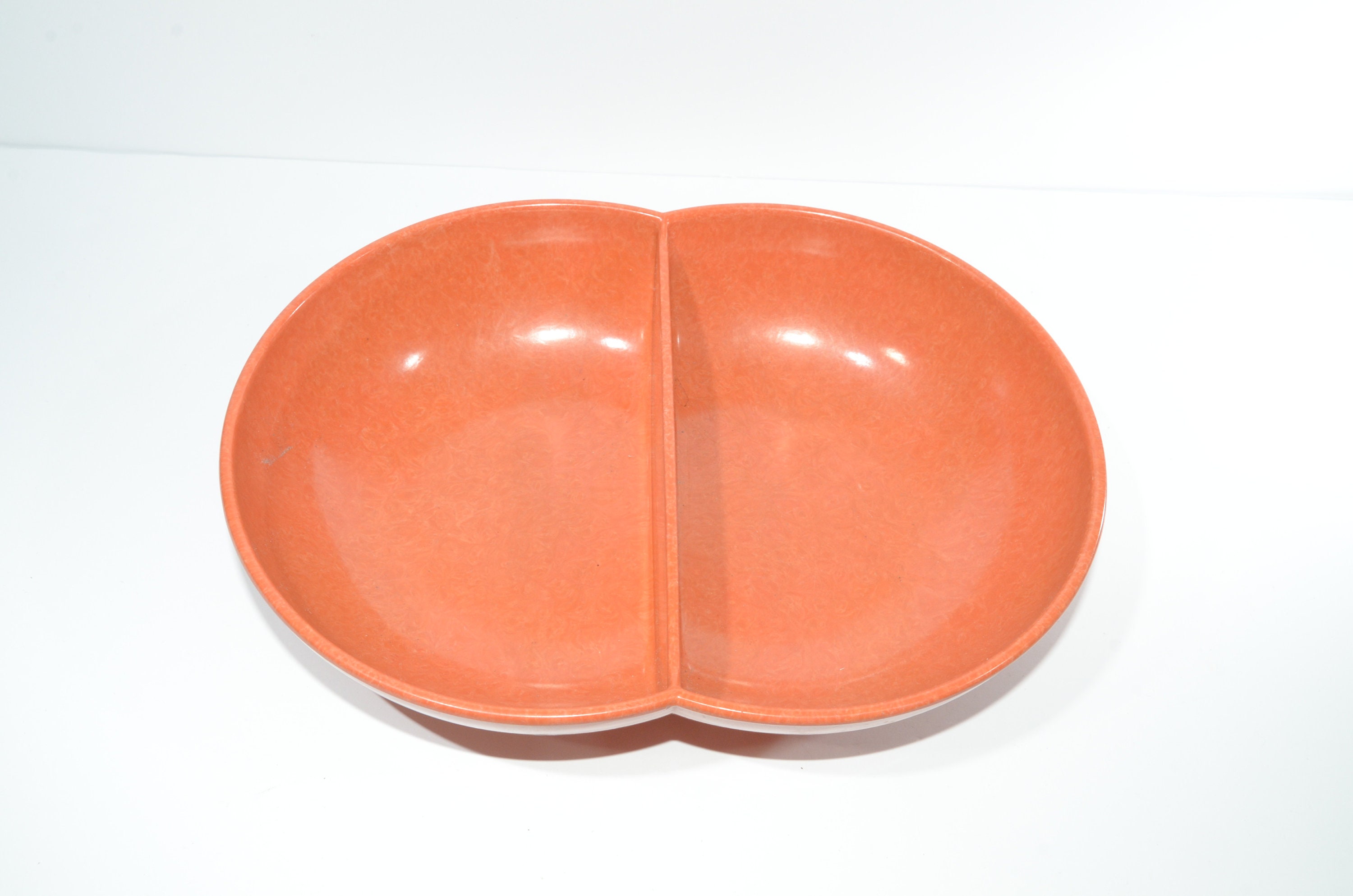 Vintage COLORAMIC Melmac Burnt Orange Divided Bowl Melamine - Etsy