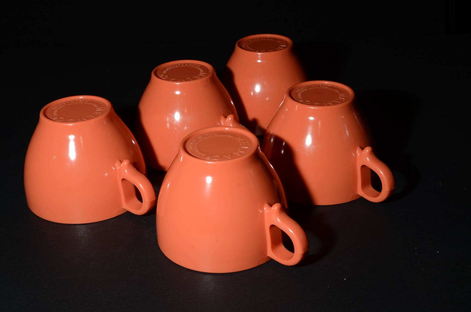 Vintage MELMAC Melamine Orange Coffee Cups Tea Cups Set of 5 - Etsy