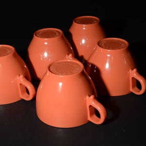 Vintage MELMAC Melamine Orange Coffee Cups Tea Cups Set of 5 Dinnerware ...