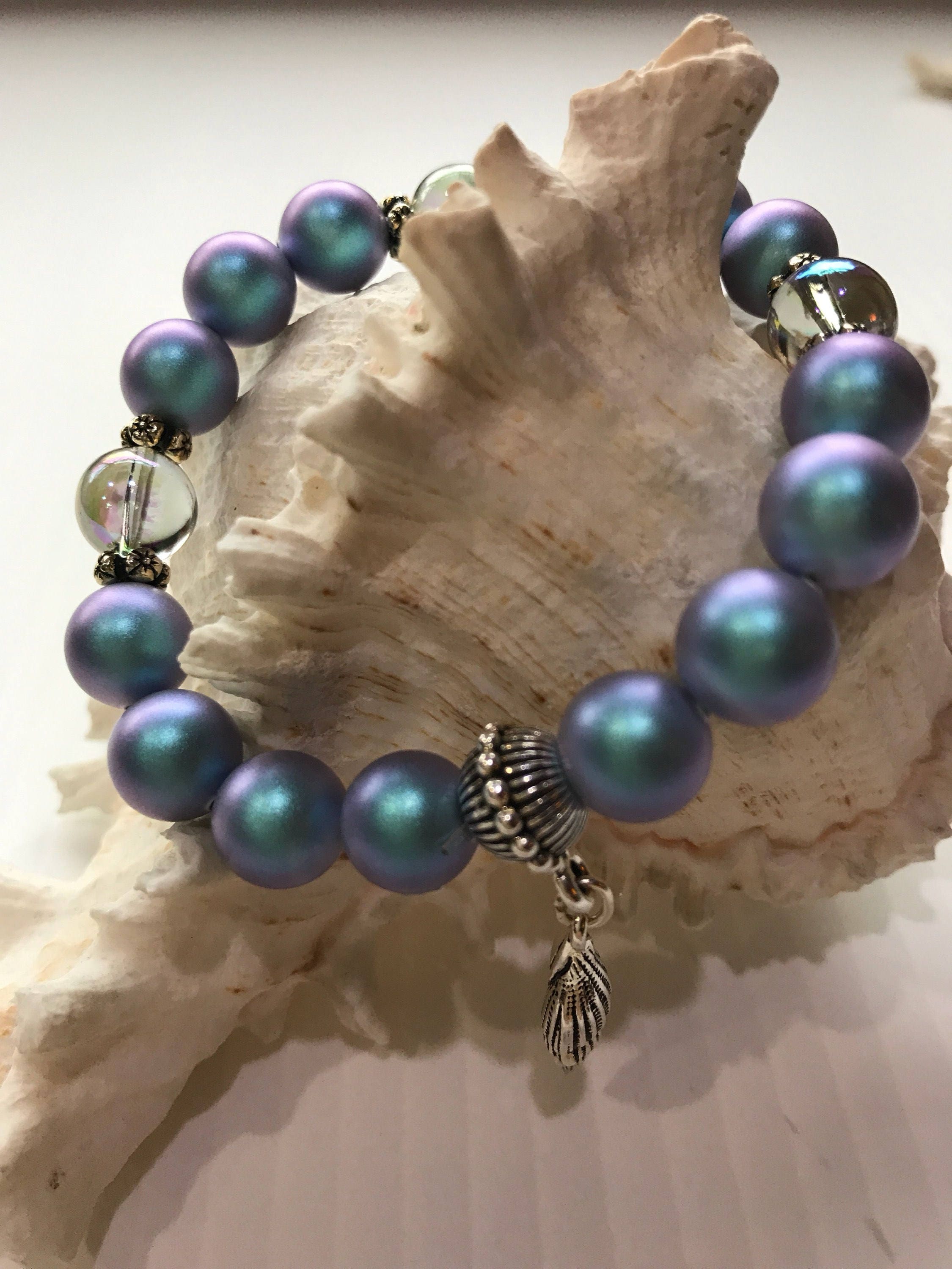 Shell Pearl Bracelet - Etsy UK