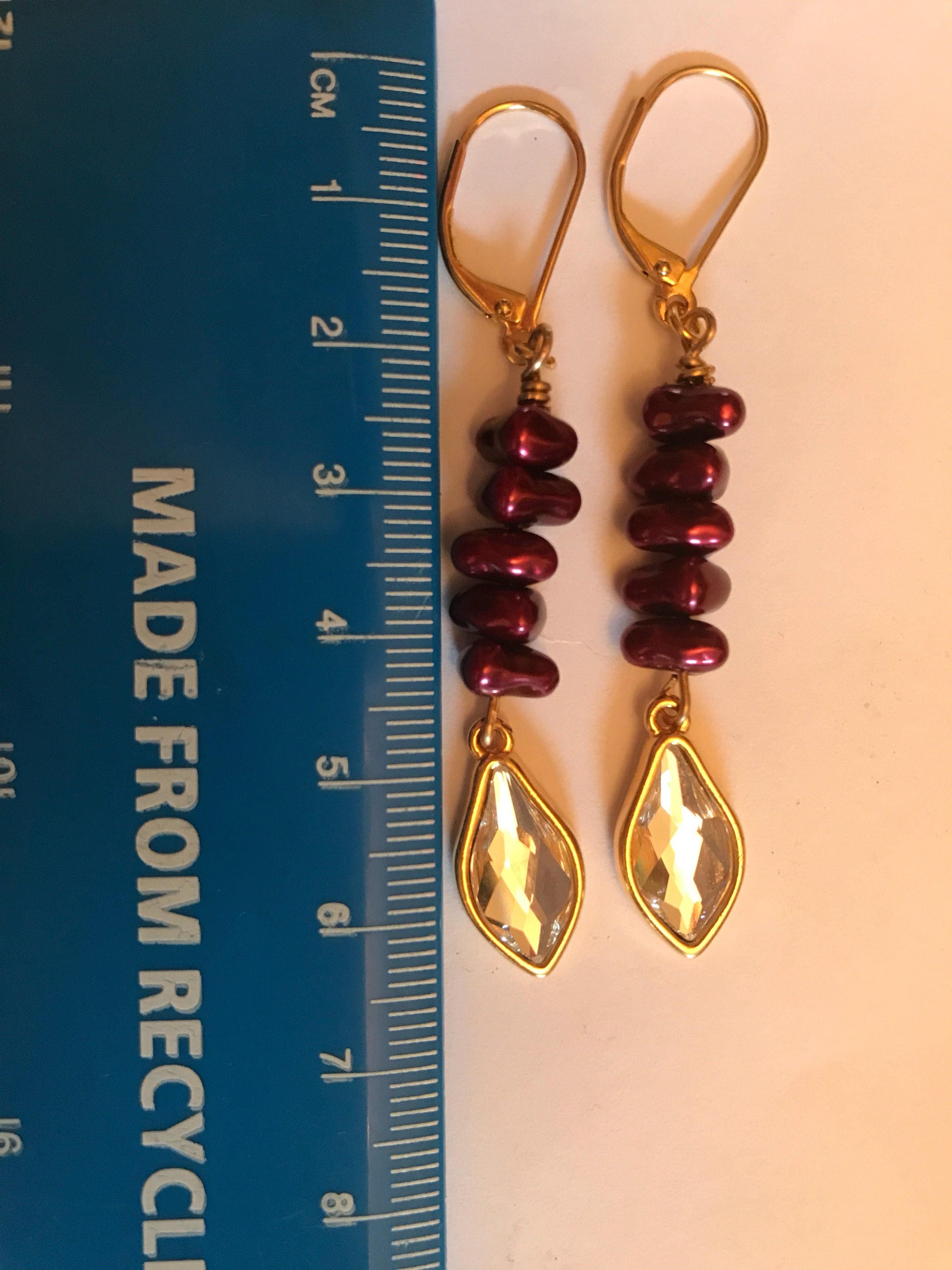 Pendientes de la gota de llama hecho a mano / pendientes largos ... Pendientes de la gota de llama hecho a mano / pendientes largos ...