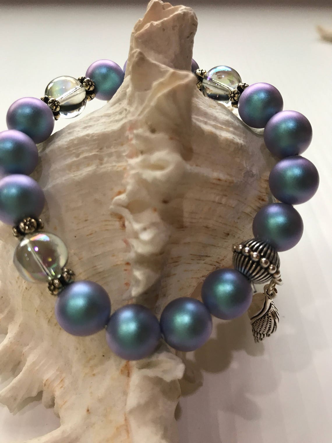Shell Pearl Bracelet - Etsy UK