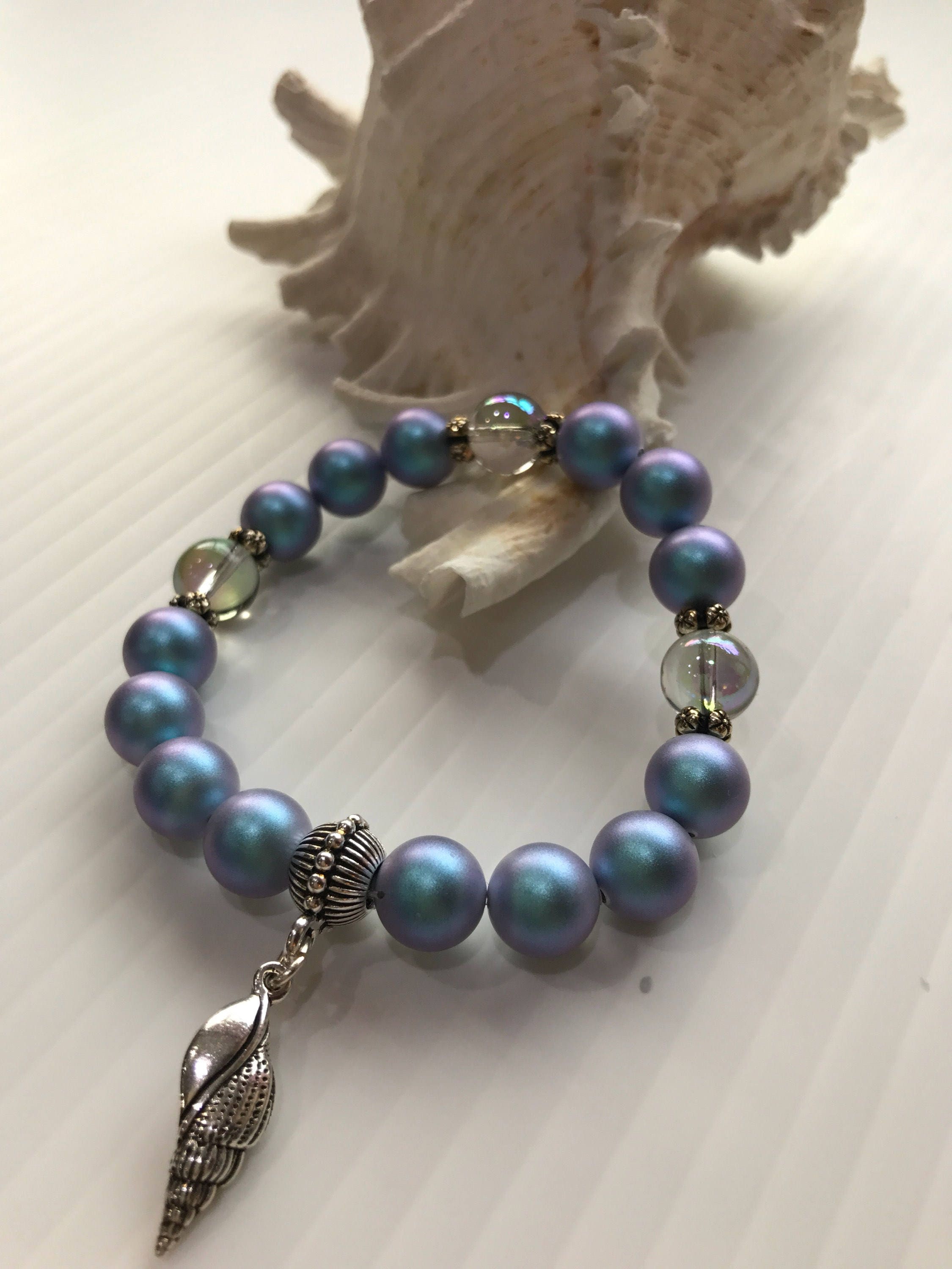 Shell Pearl Bracelet - Etsy UK