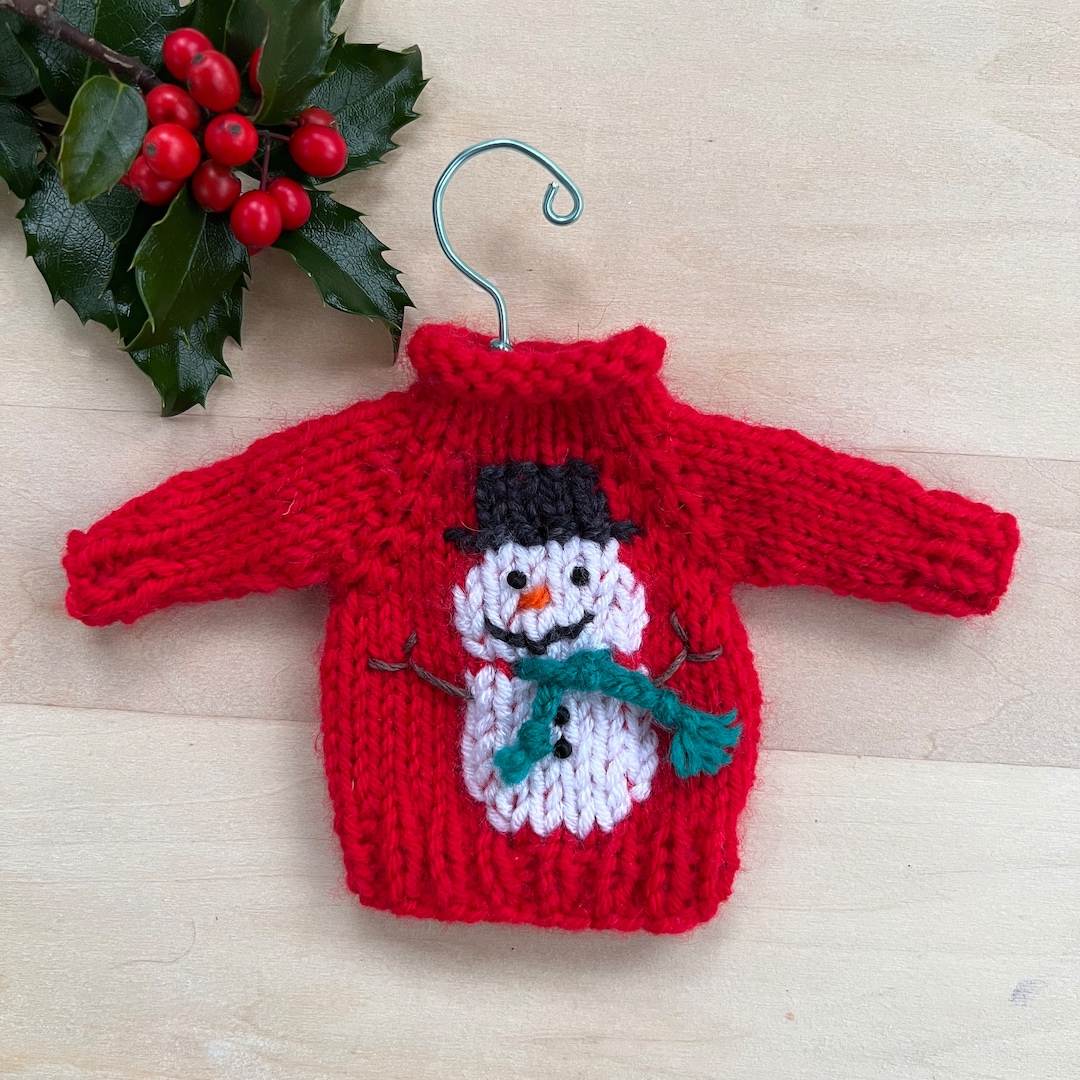 Snowman Christmas Tree Ornament Mini Sweater - Etsy