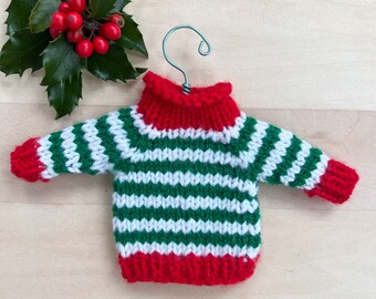 Snowman Christmas Tree Ornament Mini Sweater - Etsy