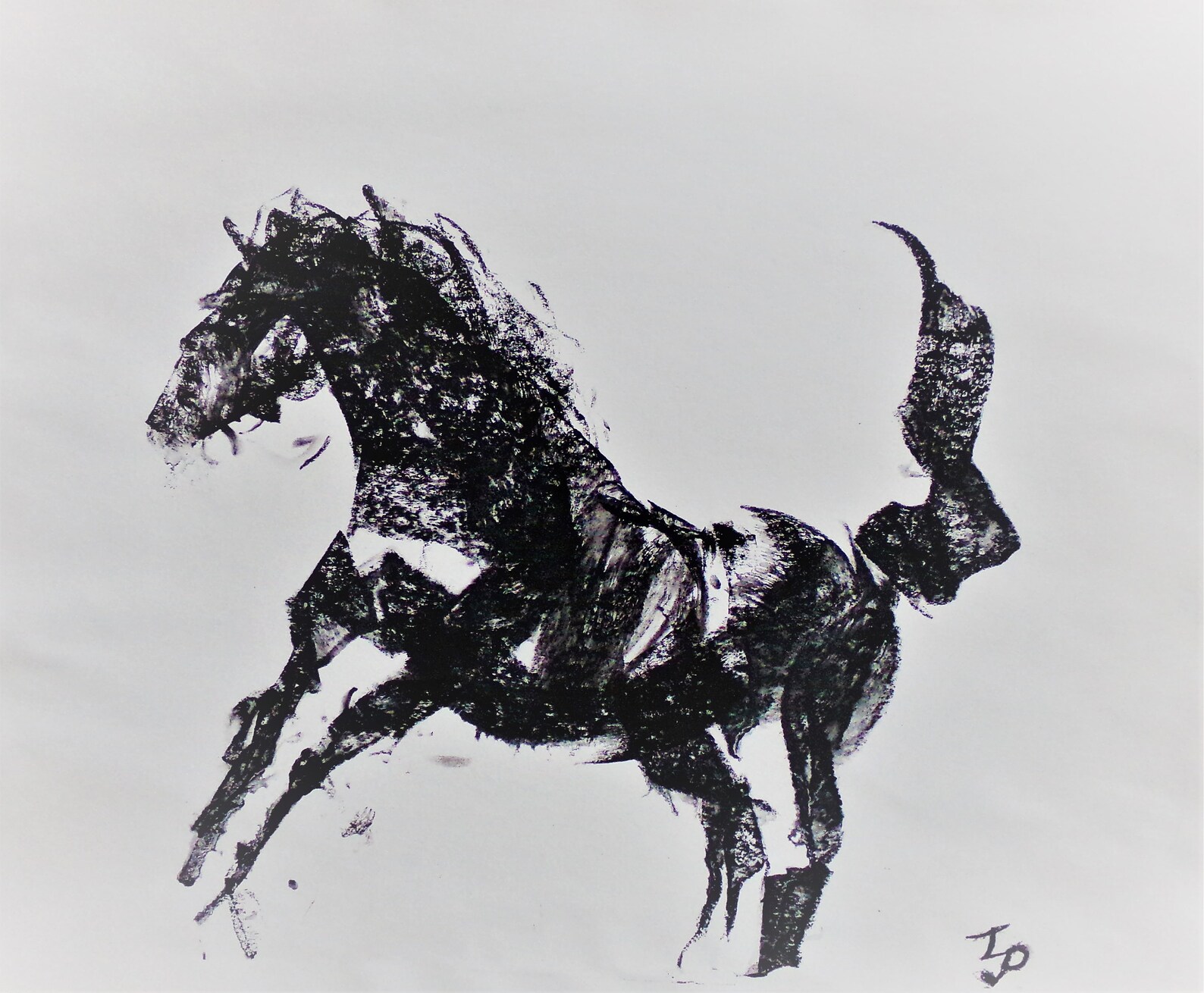 Calligraphie Cheval 2 en Noir - Etsy France