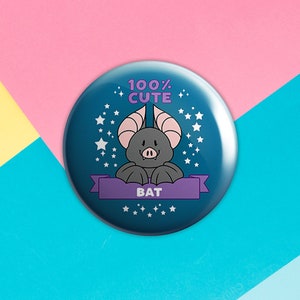 100% Cute Bat 3in Pin-back Buttons Cute Animal Button - Etsy