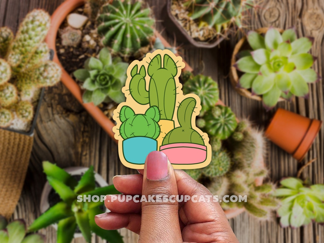 Funny Cactus Kitty Sticker Vinyl Stickers Laptop Stickers - Etsy
