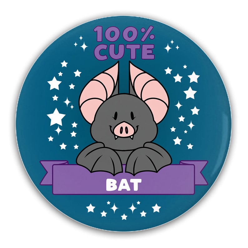 100% Cute Bat 3in Pin-back Buttons Cute Animal Button | Etsy