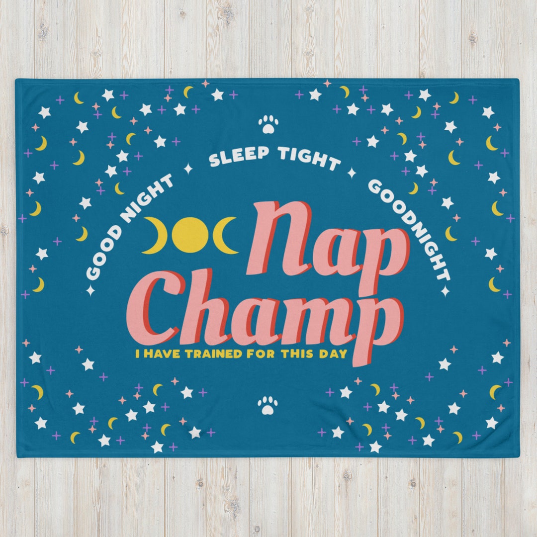 Nap Champ Throw Blanket TWO SIZES Cute Blanket, Cute Throw Blanket ...