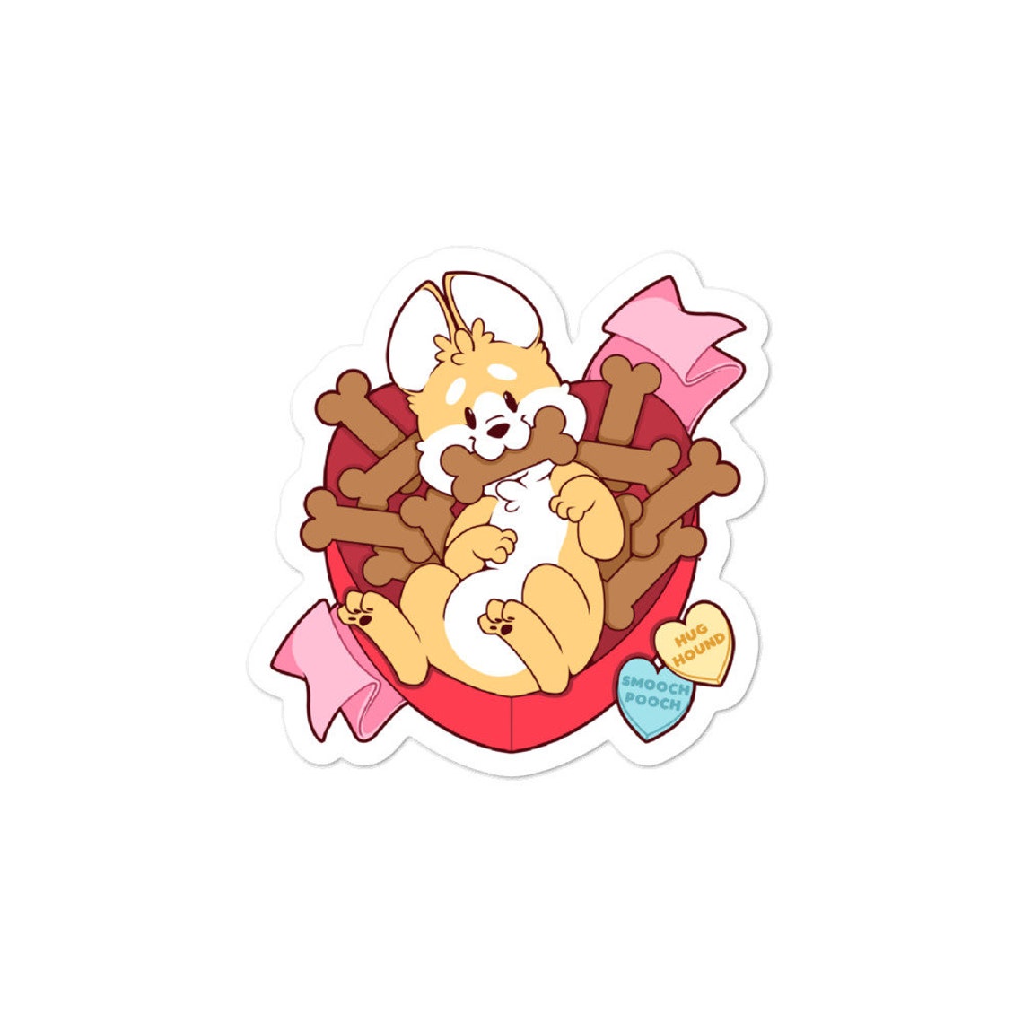 Funny Corgi Valentine Stickers Vinyl Sticker Laptop | Etsy