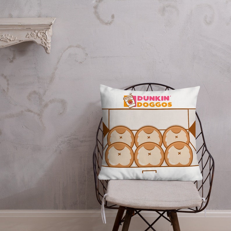 Dunkin Doggos Throw Pillow Corgi Corgi Butts Dog Lover | Etsy