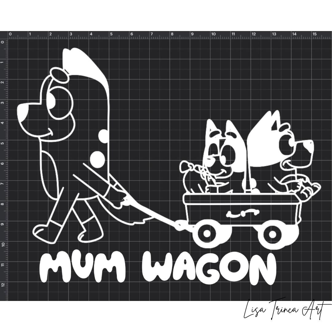 Mum Wagon Decal Sticker, Gift for Bluey Lovers, Bluey Inspired Car ...