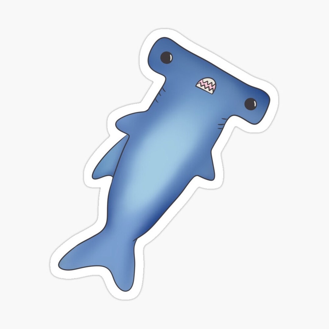 Hammerhead Shark Sticker, Vinyl Waterproof, Water Bottle Decor, Laptop ...