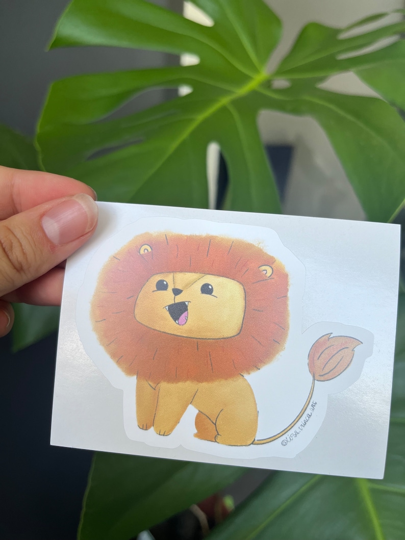 Lion Sticker, Vinyl Waterproof, Water Bottle Decor, Laptop Vinyl, Car ...
