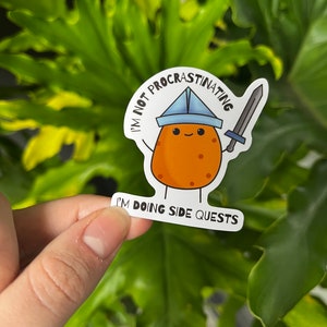 Side Quest Sticker, Vinyl Waterproof, Water Bottle Decor, Laptop, Car ...