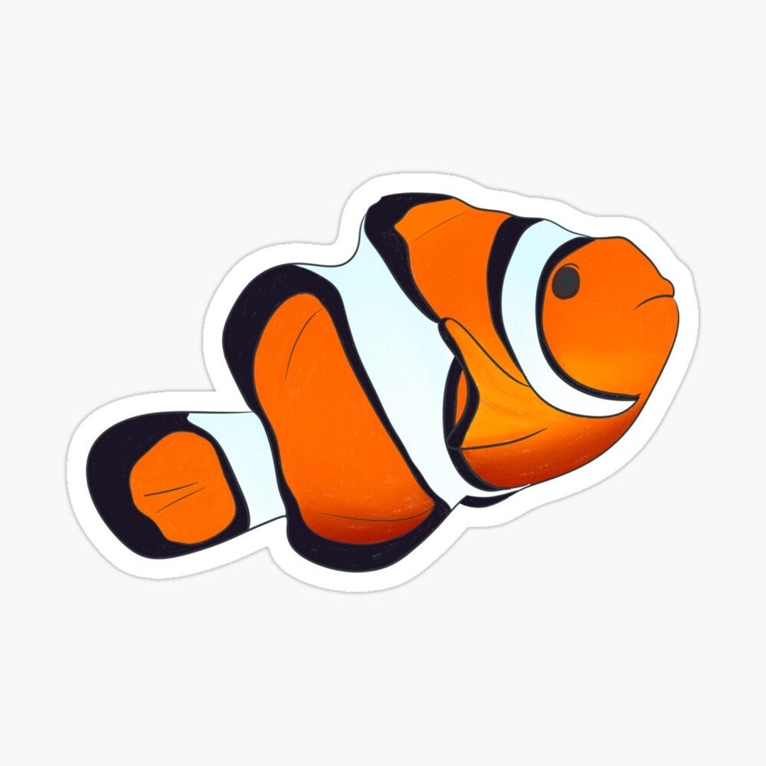 Clownfish Sticker, Vinyl Waterproof, Water Bottle Decor, Laptop Vinyl ...