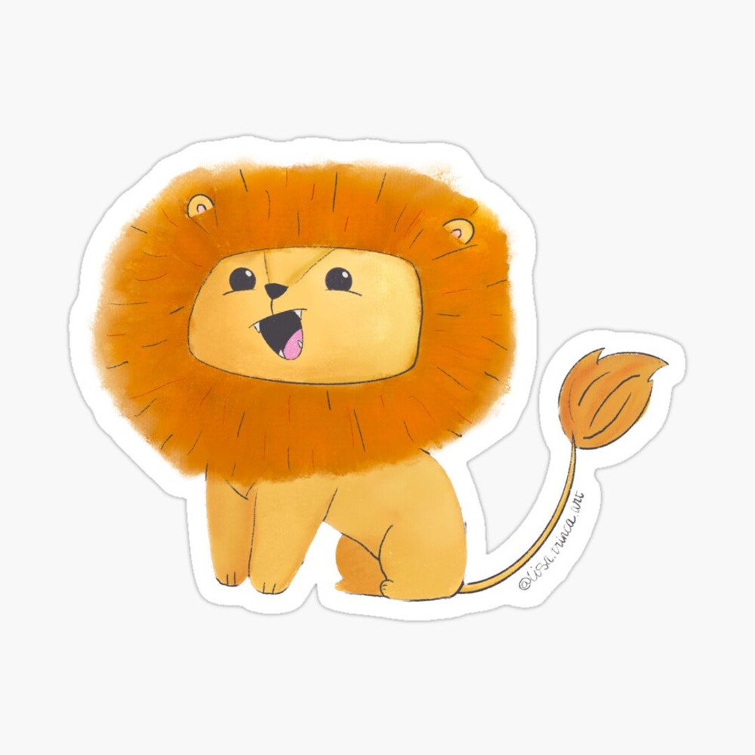 Lion Sticker, Vinyl Waterproof, Water Bottle Decor, Laptop Vinyl, Car ...