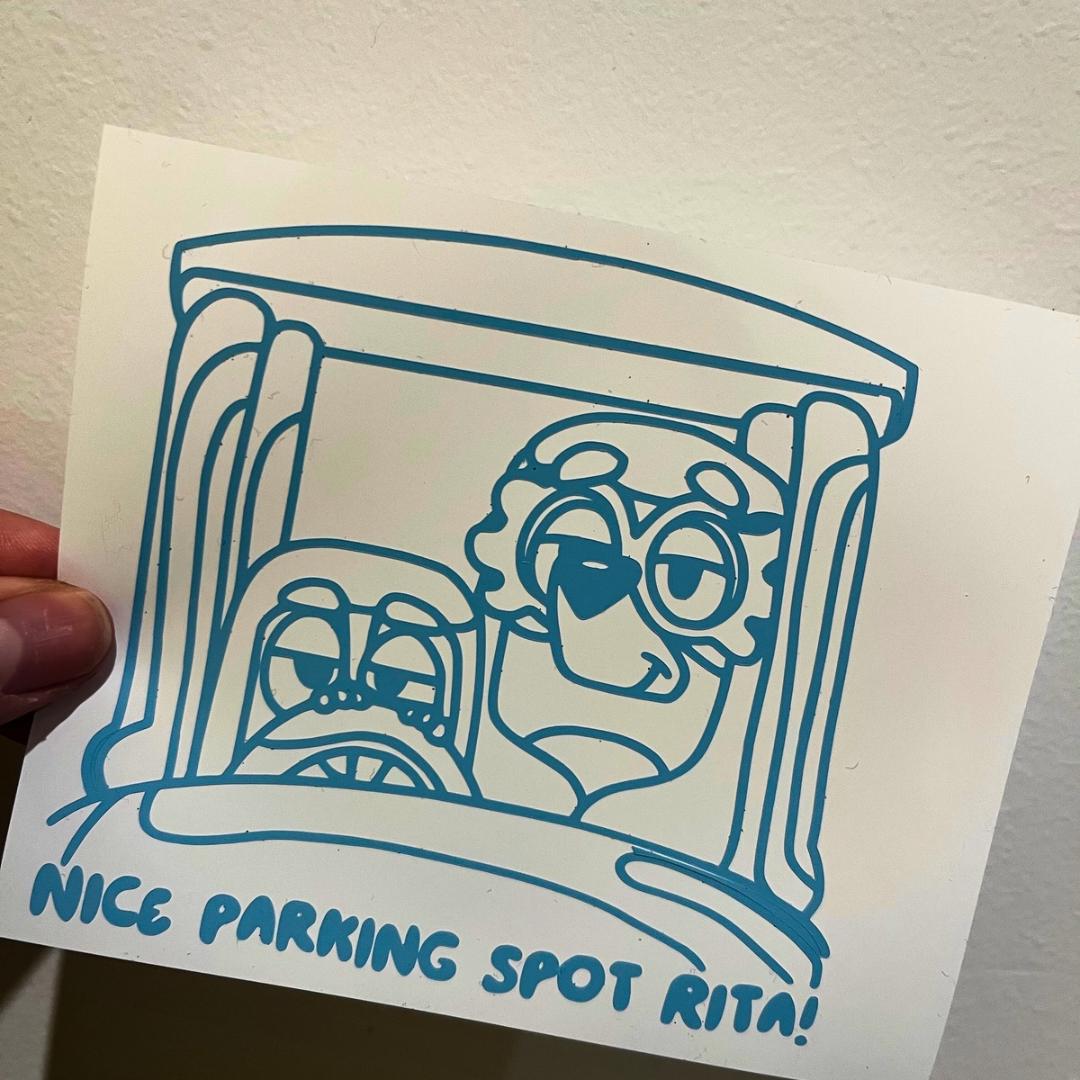 Grannies Parking Spot Sticker, Gift for Bluey Lovers, Kid Friendly ...