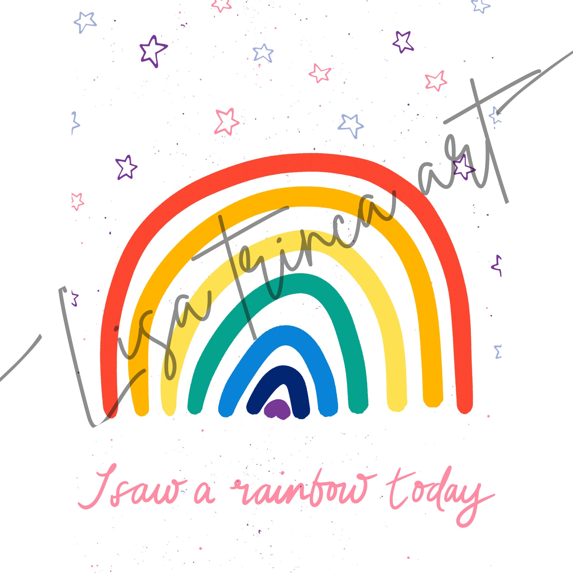PRINTABLE Rainbow Card, Digital Card Download, Art Greeting Card ...