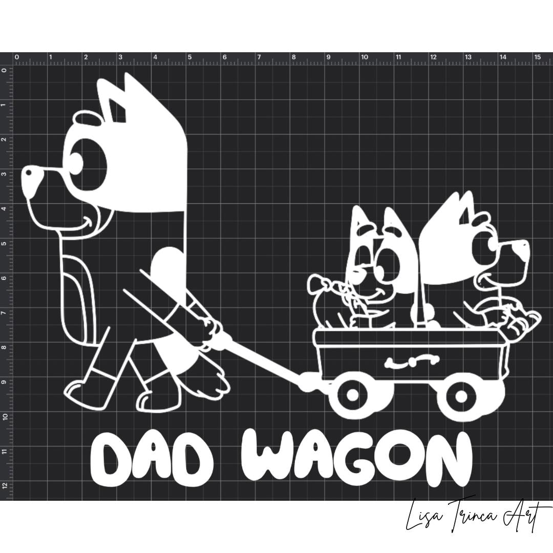 Dad Wagon Decal Sticker, Gift for Bluey Lovers, Bluey Inspired Car ...