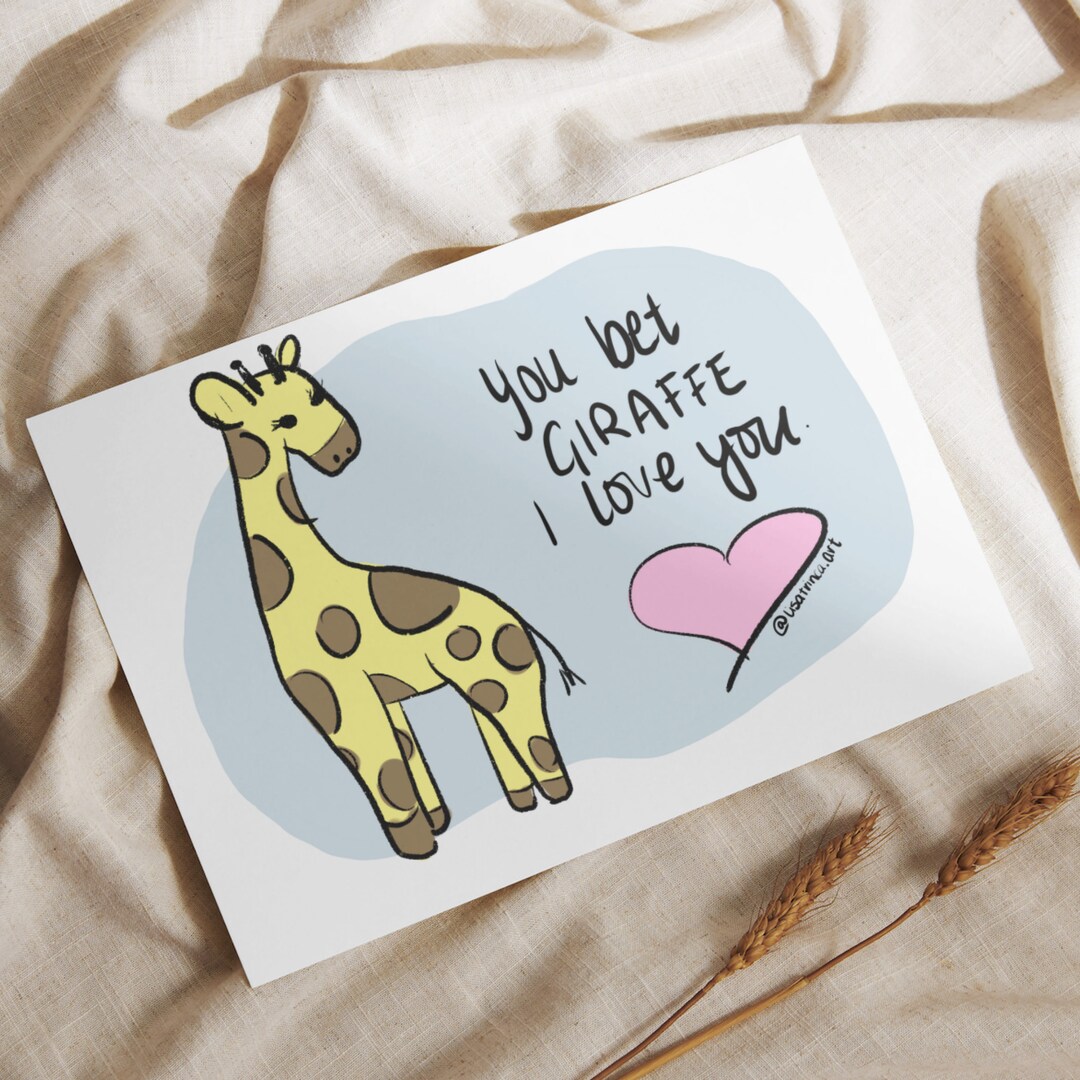 Giraffe Anniversary Card Gift Card for Her, Cute Anniversary Gift Card ...
