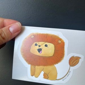 Lion Sticker, Vinyl Waterproof, Water Bottle Decor, Laptop Vinyl, Car ...