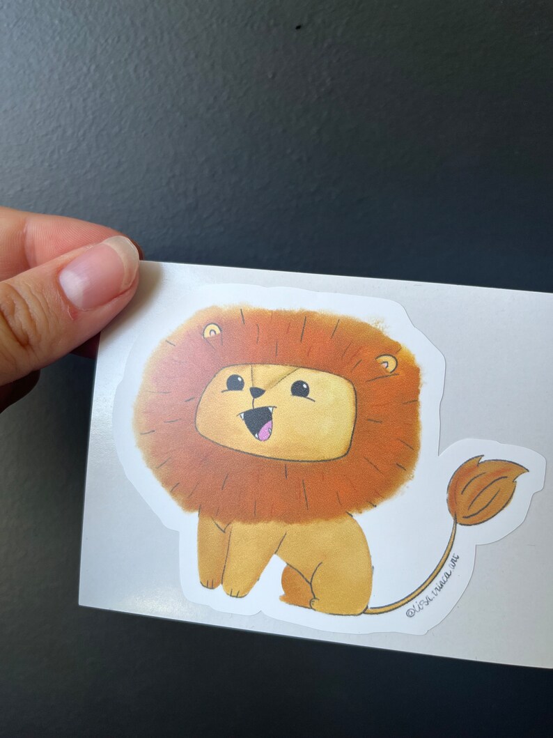 Lion Sticker, Vinyl Waterproof, Water Bottle Decor, Laptop Vinyl, Car ...