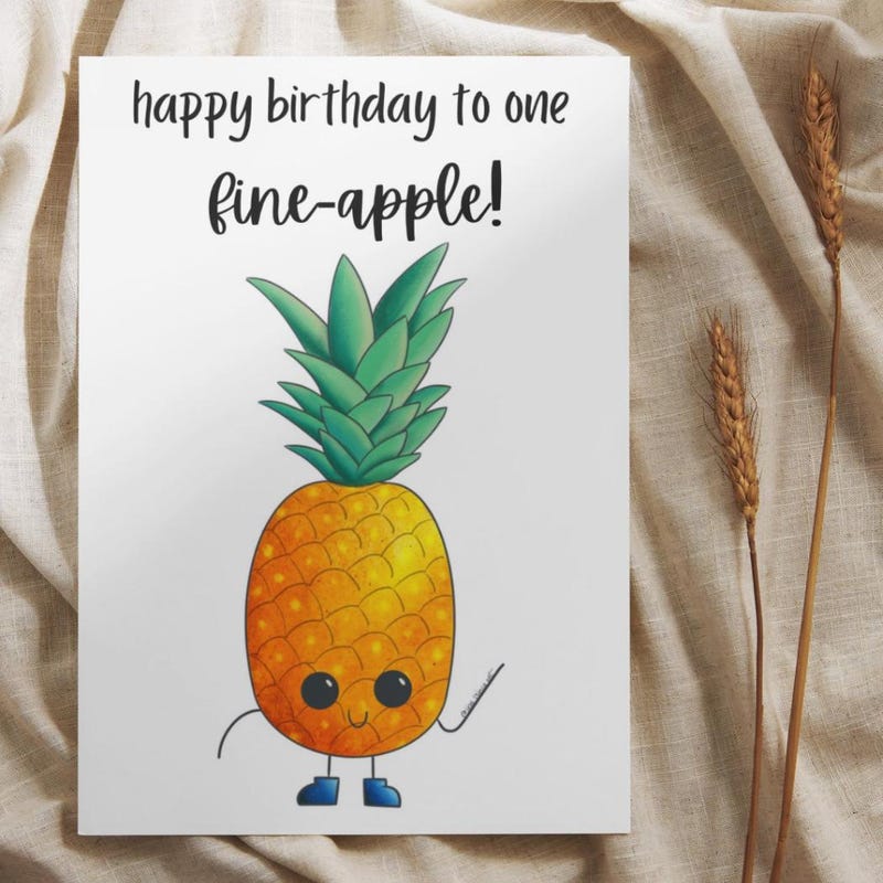 Apple Pun Card - Etsy