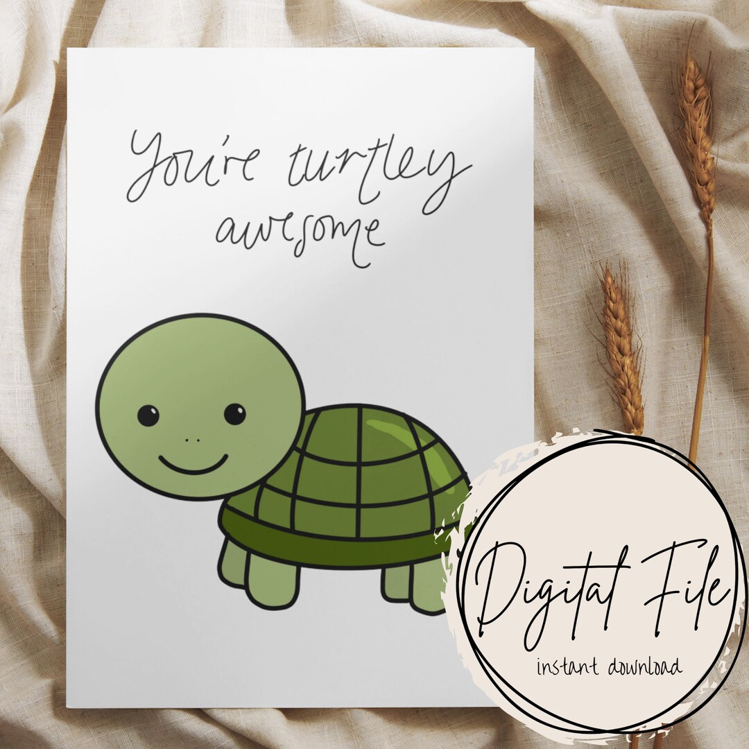 PRINTABLE Turtle Anniversary Card Gift Card for Her, for Him, Funny ...