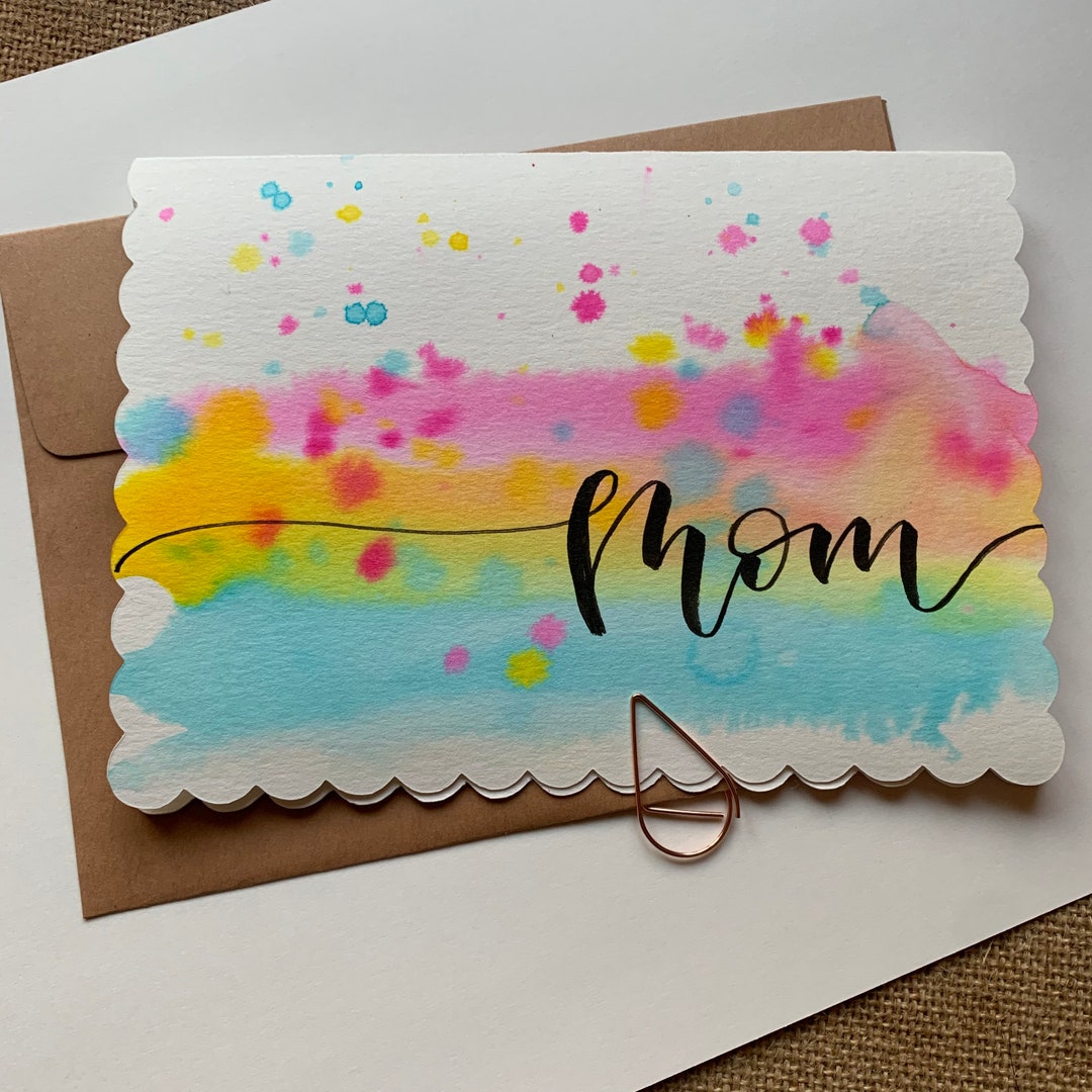 Mother’s Day Card Watercolor Hand Painted Personalized Message - Etsy