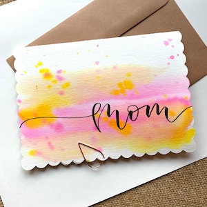 Mother’s Day Card Watercolor Hand Painted Personalized Message - Etsy