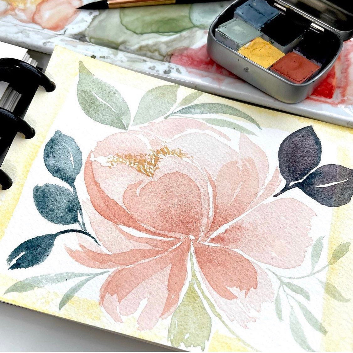 Watercolor Sketchbook Journal Handmade Lay Flat Discbound - Etsy
