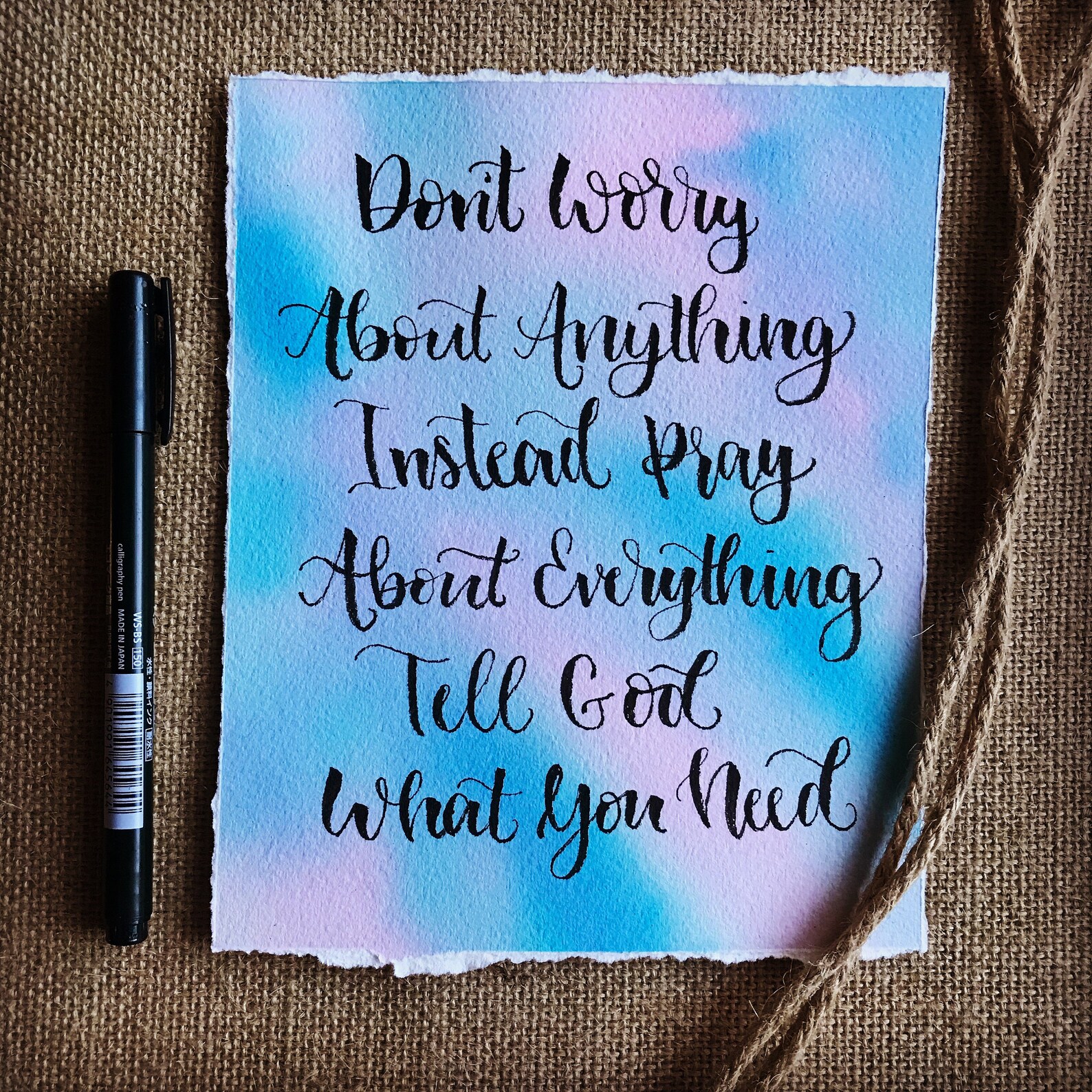 Custom Quote Watercolor Brush Lettering Gift - Etsy