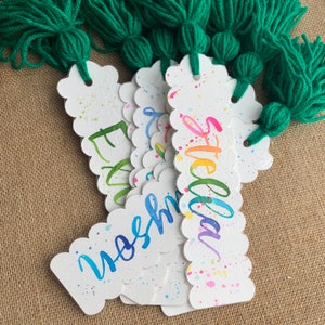 Personalized Bookmark Custom With Watercolor Hand Lettered Calligraphy ...
