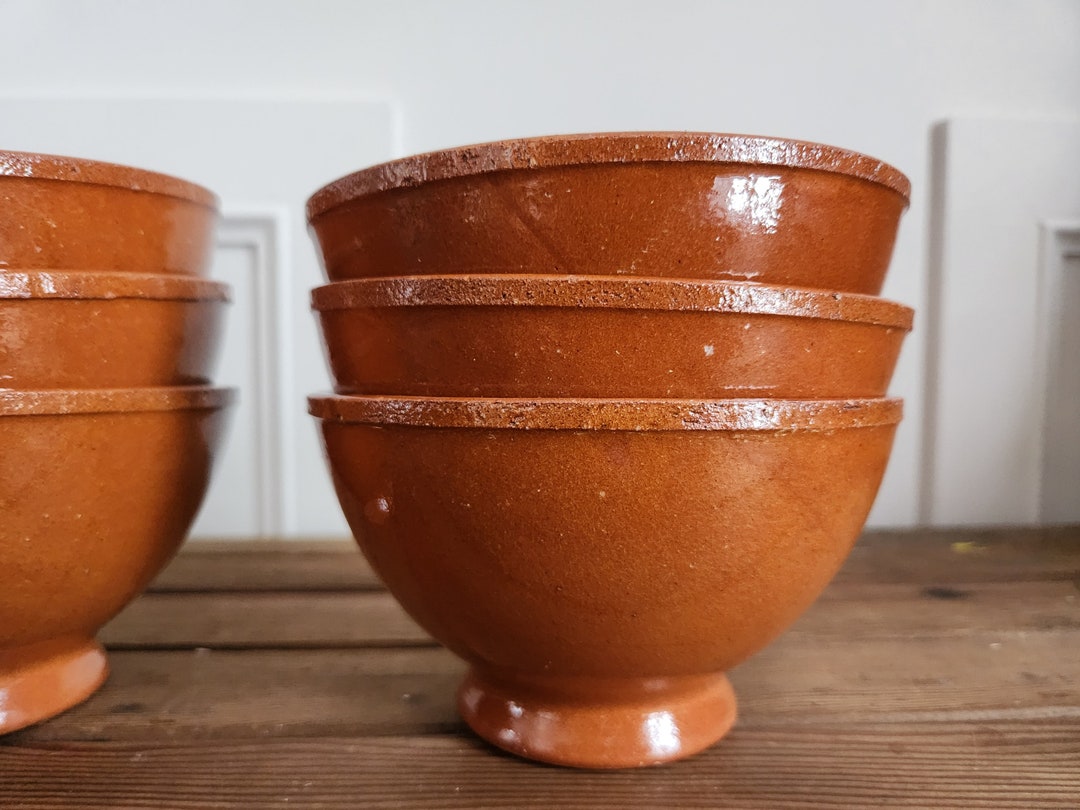 Vintage Set of Six 6 Mexican Clay Bowls Cereal Bowls Like New Condition ...