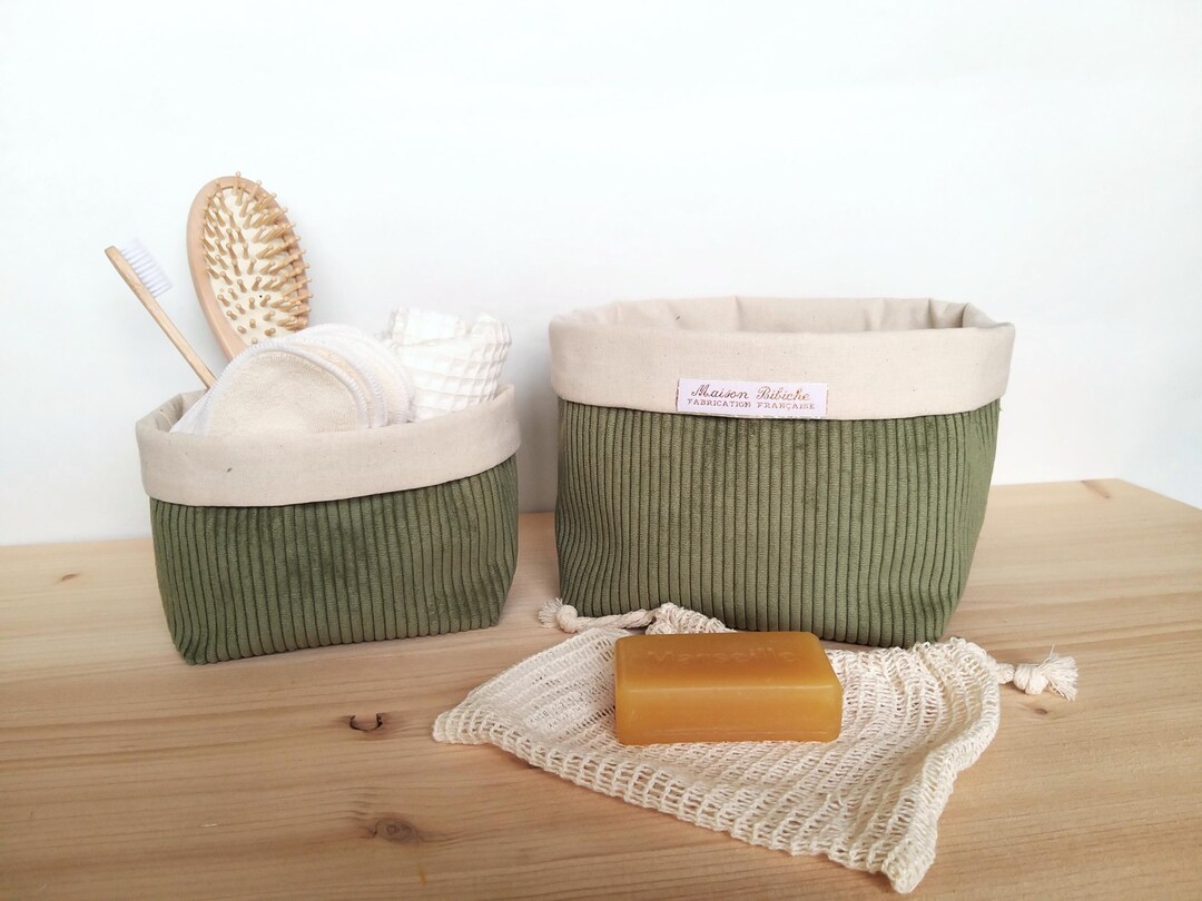 2-piece Blue Velvet Storage Baskets, Bathroom Storage, Changing Table ...