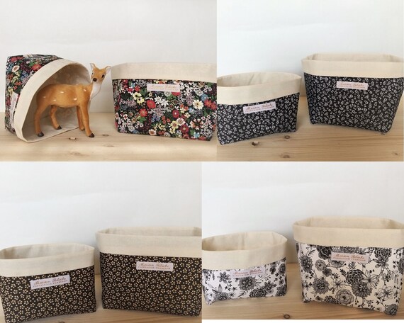Liberty and Ecru Fabric Storage Baskets 2 Pieces. Bathroom Storage. Floral Fabric Basket Office Storage Fabric Baby Basket Etsy UK
