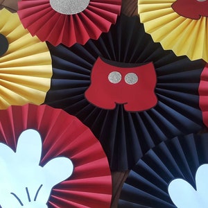 Mickey Mouse Paper Rosettes/ mickey mouse backdrop/ mickey | Etsy