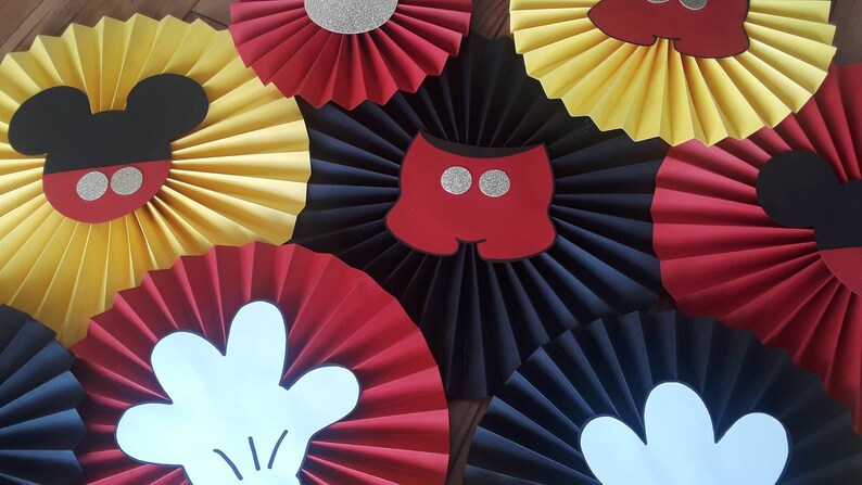 Mickey Mouse Paper Rosettes/ mickey mouse backdrop/ mickey | Etsy