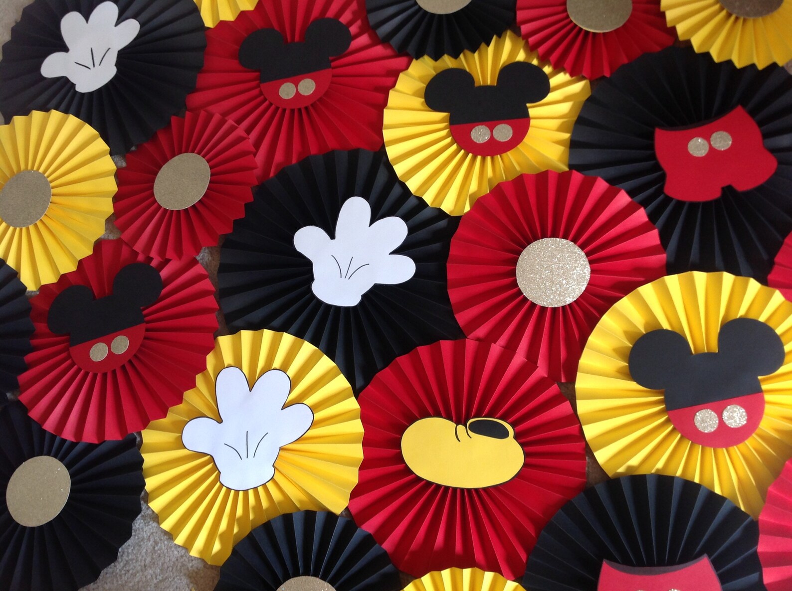Mickey Mouse Paper Rosettes/ mickey mouse backdrop/ mickey | Etsy