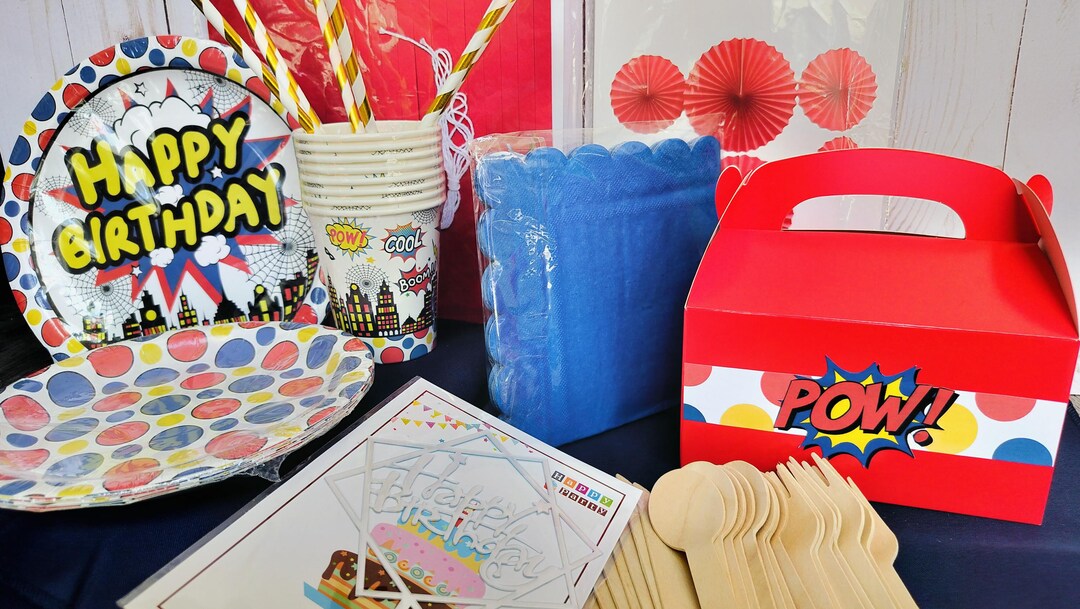 Superhero Party Essential Kit | Party Decoration Kit | Superhero Party ...