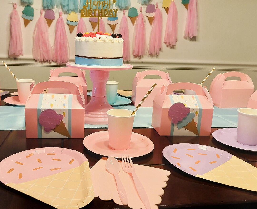 Ice Cream Party Essential Box 8 Guests / Ice Cream Party Box/ Ice Cream ...